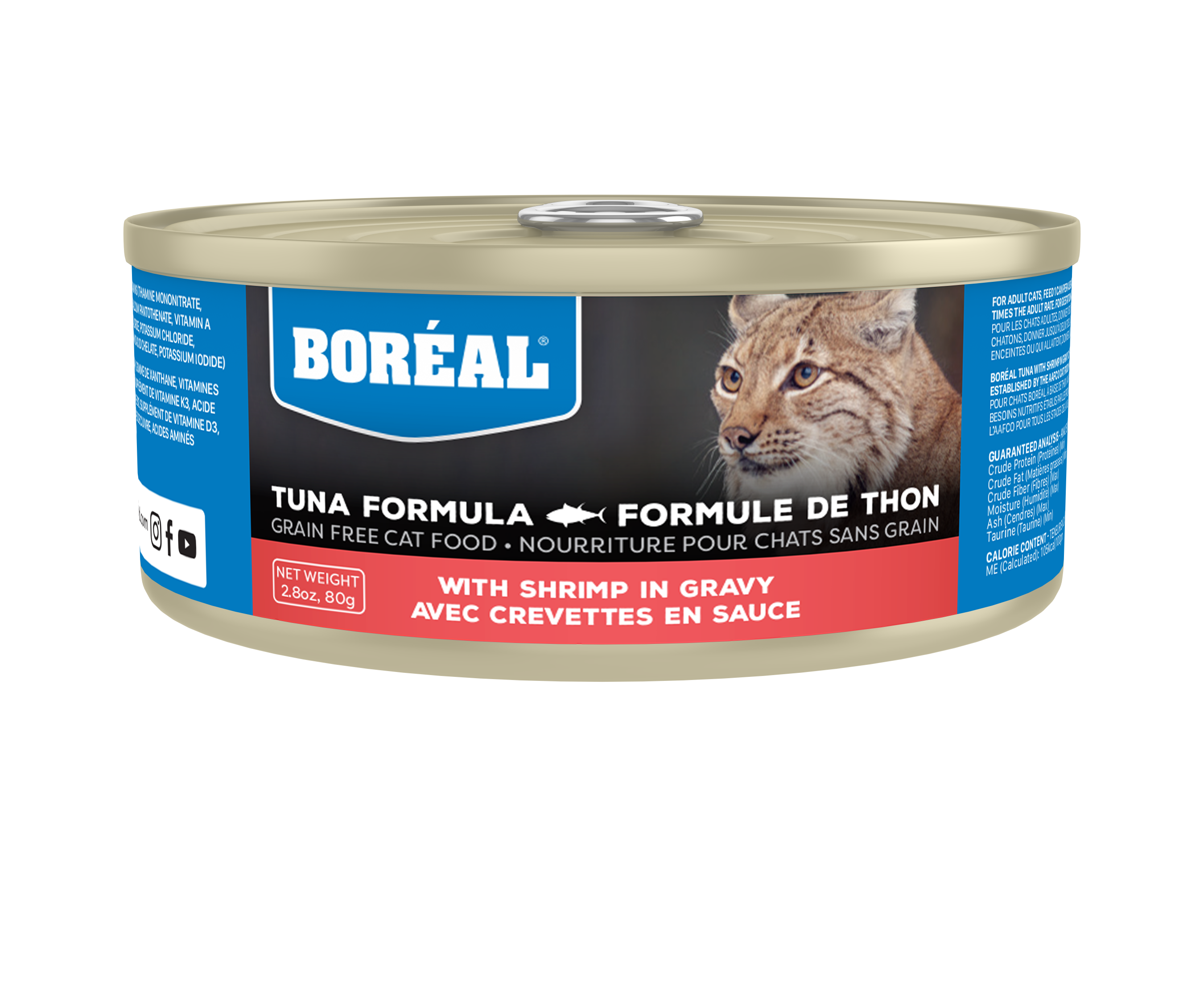 Boréal Conserve Chat sans Grain au Thon Rouge Et Crevette Sauce – Animo etc